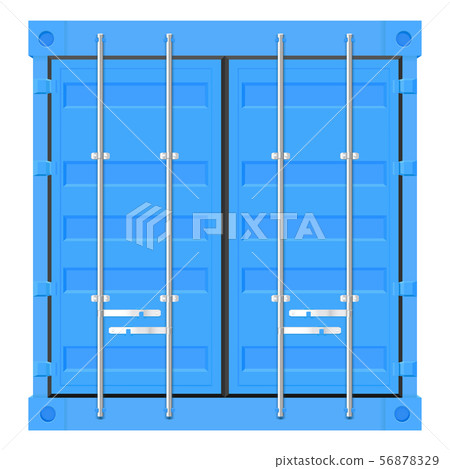 Shipping freight container. Blue intermodal...-插圖素材 [56878329] - PIXTA圖庫