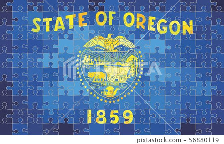 Oregon flag made of puzzle background-插圖素材 [56880119] - PIXTA圖庫