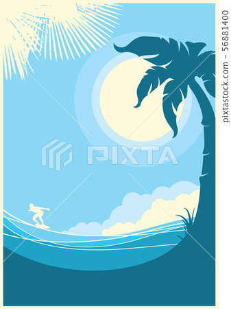 Sea waves tropical landscape .Vector blue - Stock Illustration ...