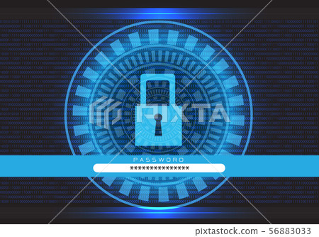 Blue technology data computer lock screen security - Stock Illustration ...