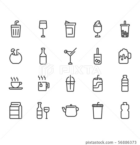 Beverage related icon set - Stock Illustration [56886373] - PIXTA