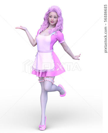 Pink maid - Stock Illustration [56886685] - PIXTA