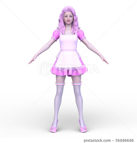 Pink maid - Stock Illustration [56886686] - PIXTA