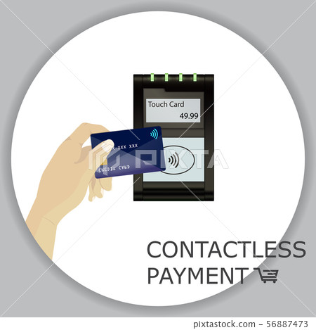 Contactless payment transaction touch card with - Stock Illustration ...