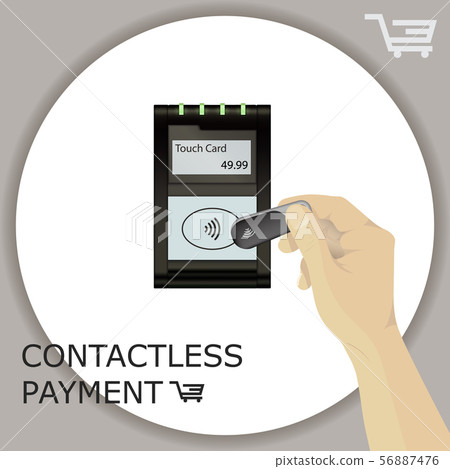 Contactless payment transaction touch card with - Stock Illustration ...