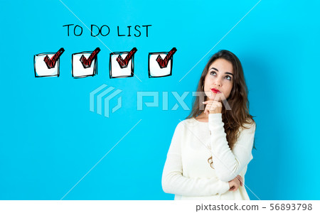 To do list with young woman - Stock Photo [56893798] - PIXTA