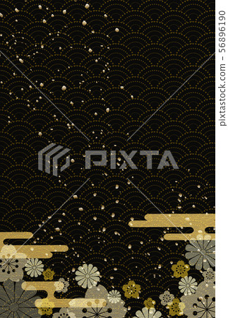 Black japanese pattern background - Stock Illustration [56896190] - PIXTA