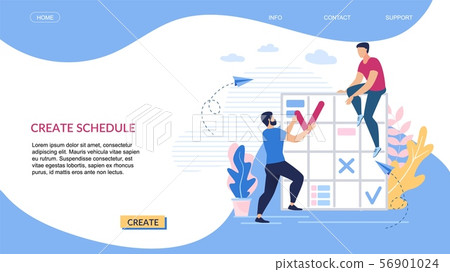 Informational Banner Create Schedule Lettering. - Stock Illustration ...