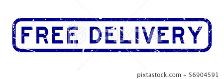 Grunge blue free delivery wording square stamp - Stock Illustration ...