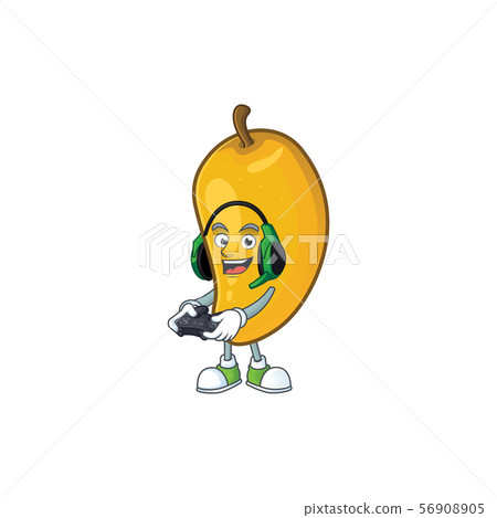 Gaming fresh mango character cartoon with mascot - Stock Illustration ...