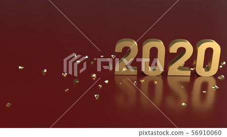 2020 gold number for new year concept.-插圖素材 [56910060] - PIXTA圖庫