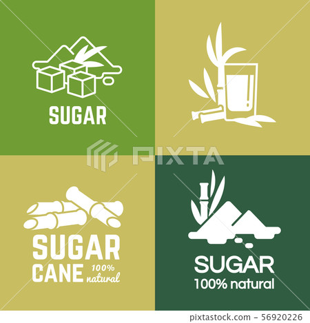 White sugar labels. logo vector design. Cane... - Stock Illustration ...