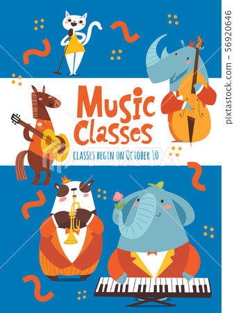 Vector music classes or lessons poster design... - Stock Illustration ...