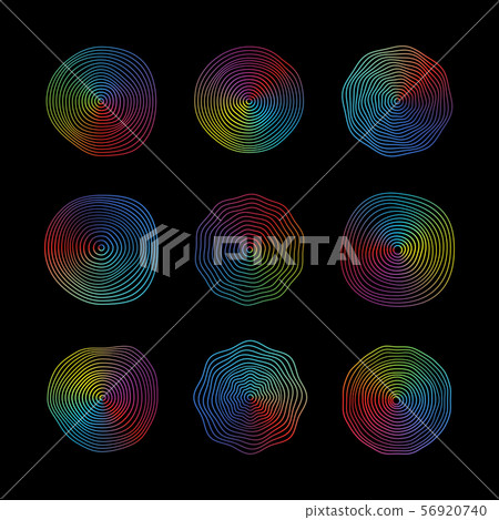 Abstract round wave surface. Smooth flowing...-插圖素材 [56920740] - PIXTA圖庫