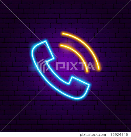 Phone Call Neon Sign - Stock Illustration [56924546] - PIXTA