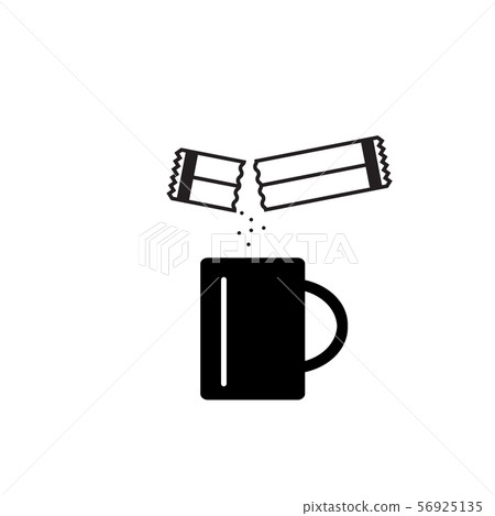 Opened Sachet Icon or Container Sign with Sugar or - Stock Illustration ...