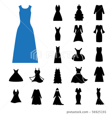 Woman Dress Icon Isolated or Gown Symbol - Stock Illustration [56925191 ...