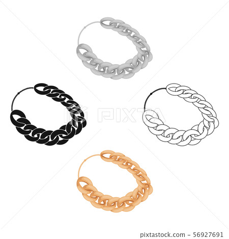 Jewellery chain icon in cartoon,black style... - Stock Illustration ...