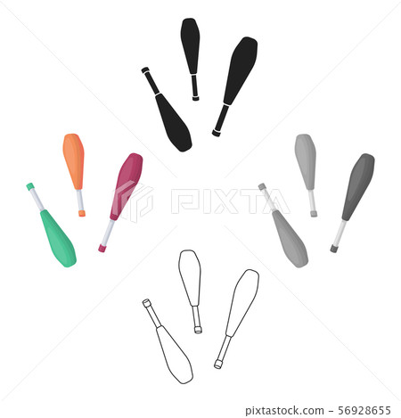 Juggling clubs icon in cartoon,black style... - Stock Illustration ...