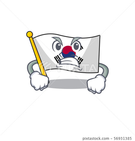 Angry flag korea isolated with the mascot-插圖素材 [56931385] - PIXTA圖庫