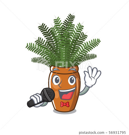 Singing boston fern with the cartoon shape - Stock Illustration ...
