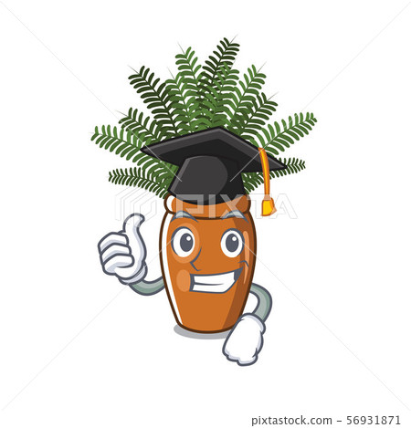 Graduation boston fern isolated with the character - Stock Illustration ...