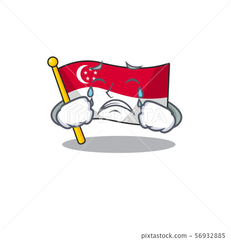 Crying flag singapore isolated with the character - Stock Illustration ...