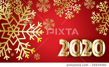 New Year 2020. Golden numbers - Stock Illustration [56934980] - PIXTA