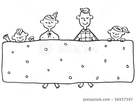 Close family, hand-drawn line drawing, transparent - Stock Illustration ...