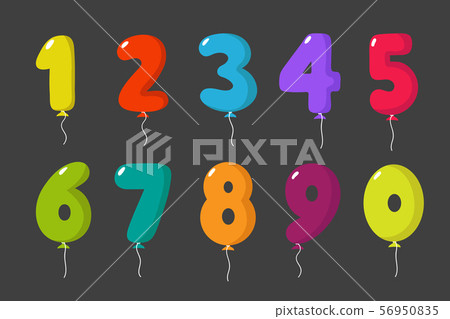 Cartoon balloon numbers for birthday fun kids... - Stock Illustration ...