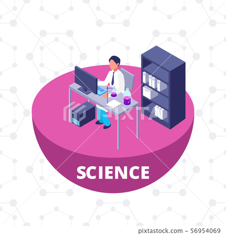 Science 3d isometric research lab with... - Stock Illustration ...