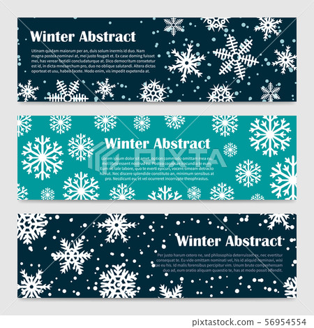 Winter banners vector templates with snowfall... - Stock Illustration ...