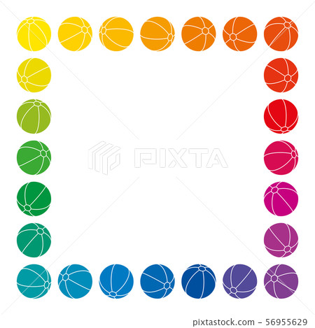 Rainbow colored balls forming a square shape - Stock Illustration ...