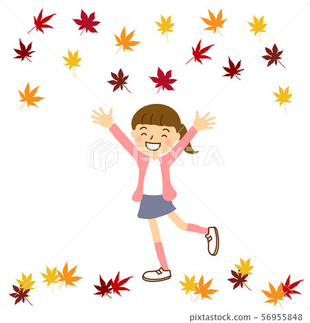 Maple and girl - Stock Illustration [56955848] - PIXTA