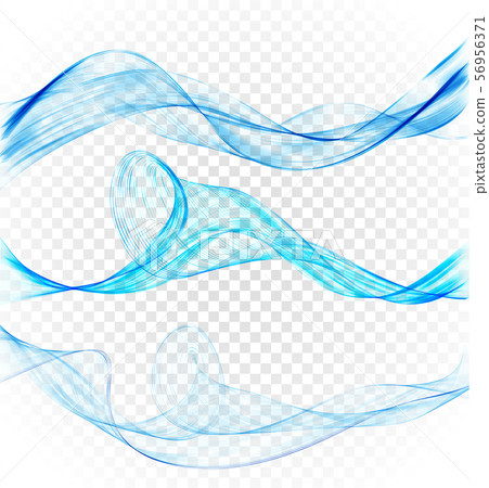 Abstract Blue Wave Set - Stock Illustration [56956371] - PIXTA