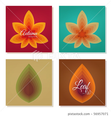 Autumn message card _ leaf and maple _ cutout... - Stock Illustration ...
