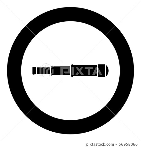 Spyglass Monocular Telescope lens icon in circle - Stock Illustration ...