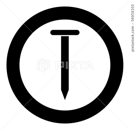 Iron nail icon in circle round black color vector - Stock Illustration ...