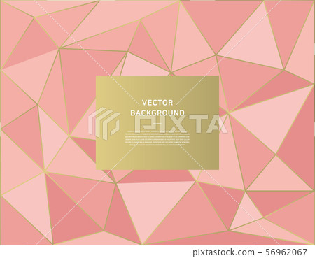 Pink triangle and gold line background - Stock Illustration [56962067 ...