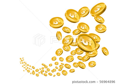 Illustration of scattered coins (money) | Image... - Stock Illustration ...