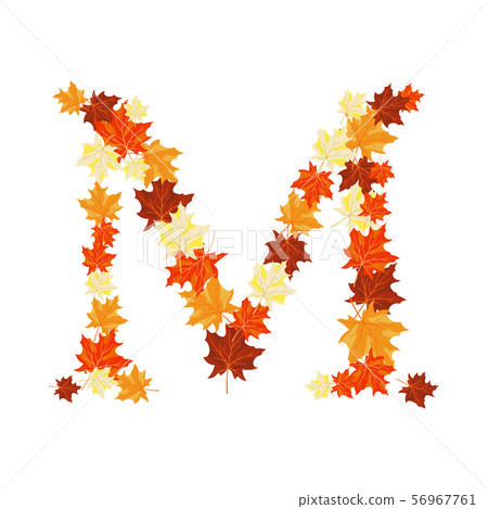 Autumn Maples Leaves Letter - Stock Illustration [56967761] - PIXTA