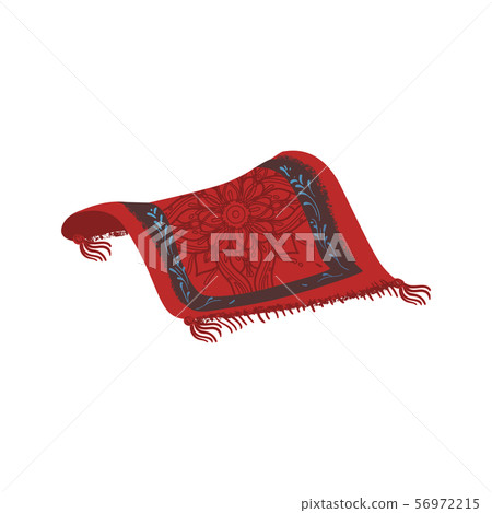 Magic carpet drawing isolated on white background. - Stock Illustration ...