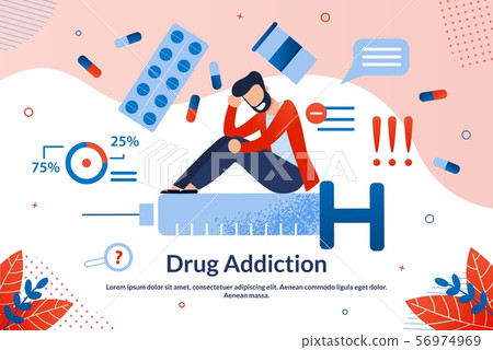 Advertising Flyer Inscription Drug Addiction. - Stock Illustration ...