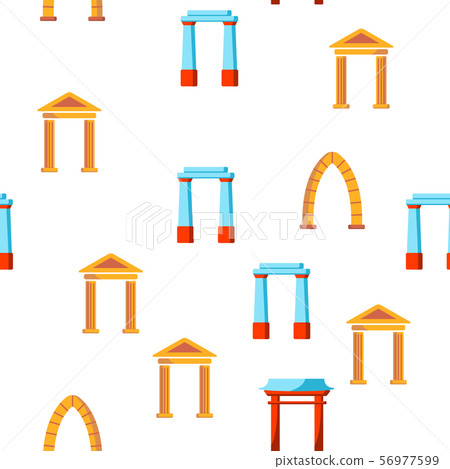 Classic Arch Vector Seamless Pattern - Stock Illustration [56977599 ...