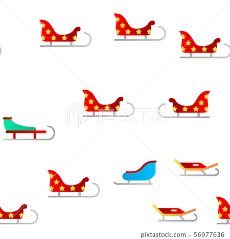 Sled, Winter Activity Vector Seamless Pattern - Stock Illustration ...