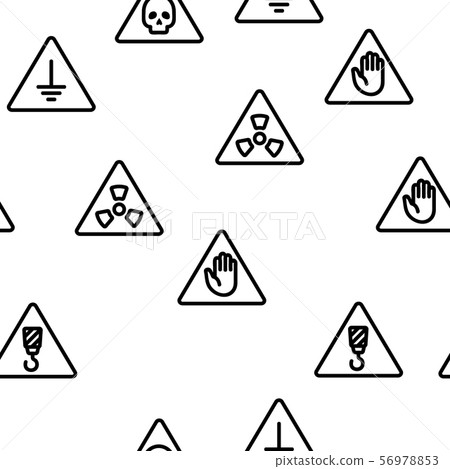 Mandatory Signs Marks Vector Seamless Pattern - Stock Illustration ...