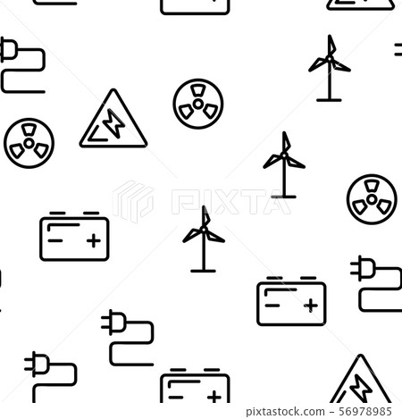 Electricity Industry Seamless Pattern Vector - Stock Illustration ...