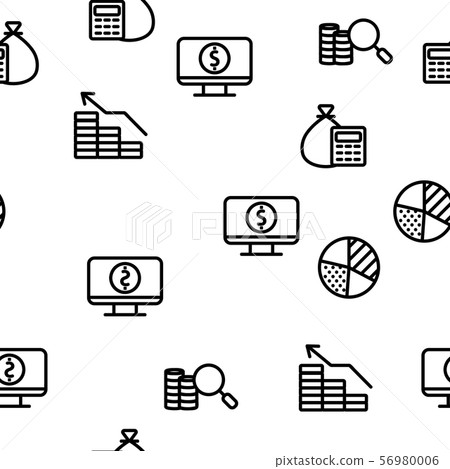 Accounting Elements Vector Seamless Pattern - Stock Illustration ...