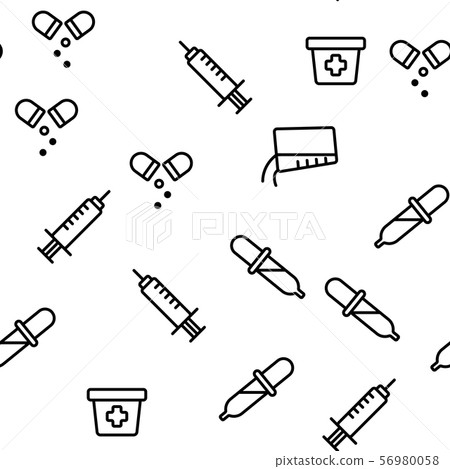 Dosage, Dosing Drugs Vector Seamless Pattern - Stock Illustration ...
