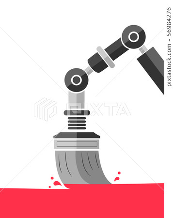 Robot Paint Brush Home Improvement Illustration - Stock Illustration ...